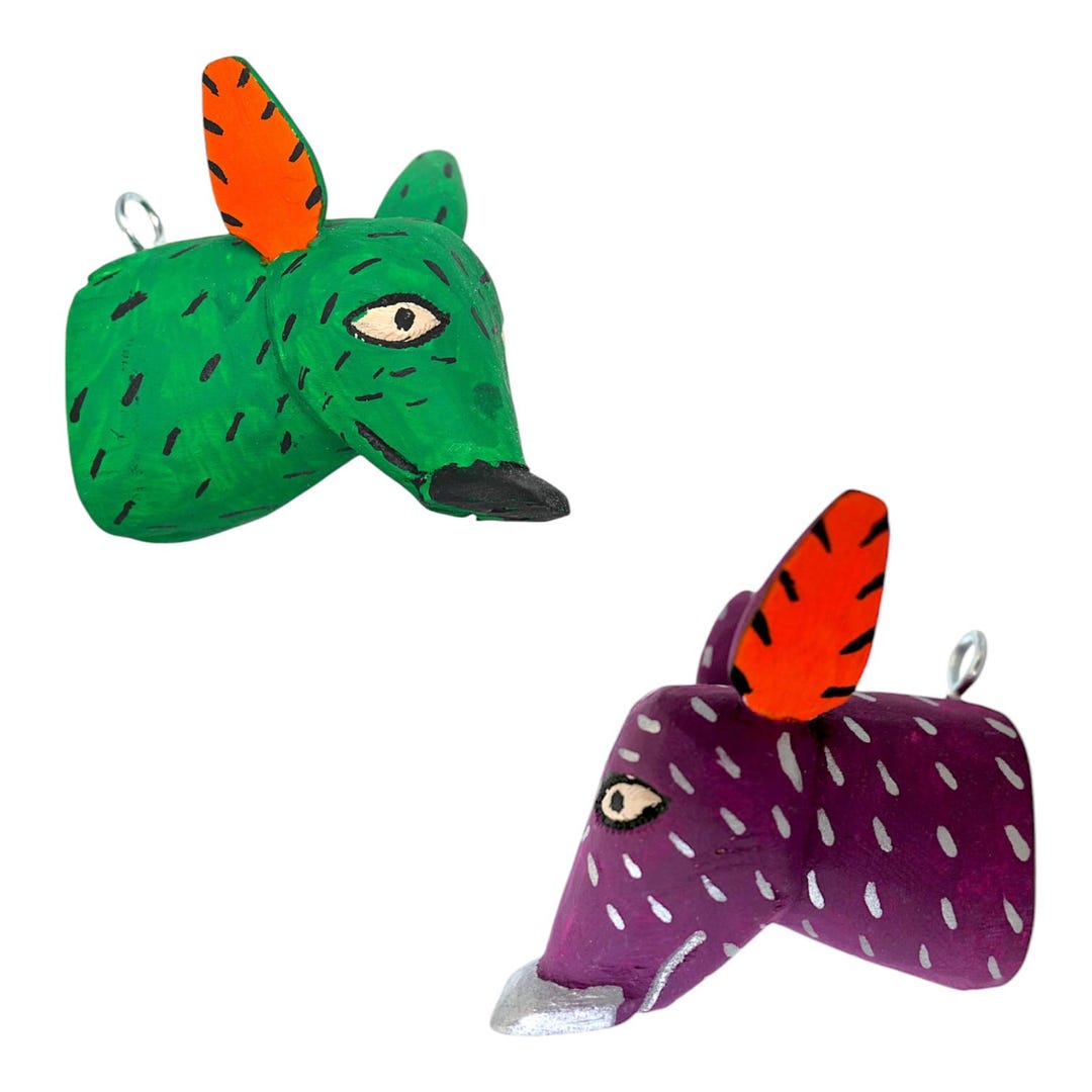 2.60" Pig Head Figures,alebrije Pig Head,colorful Pig,small Figures ...