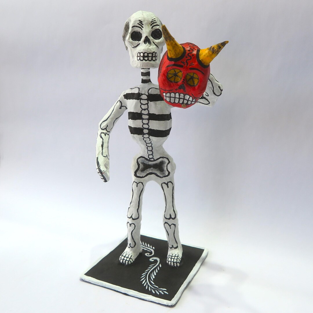 Mexican Folk Art Linares Alebrije Skeleton Day of the Death - Etsy