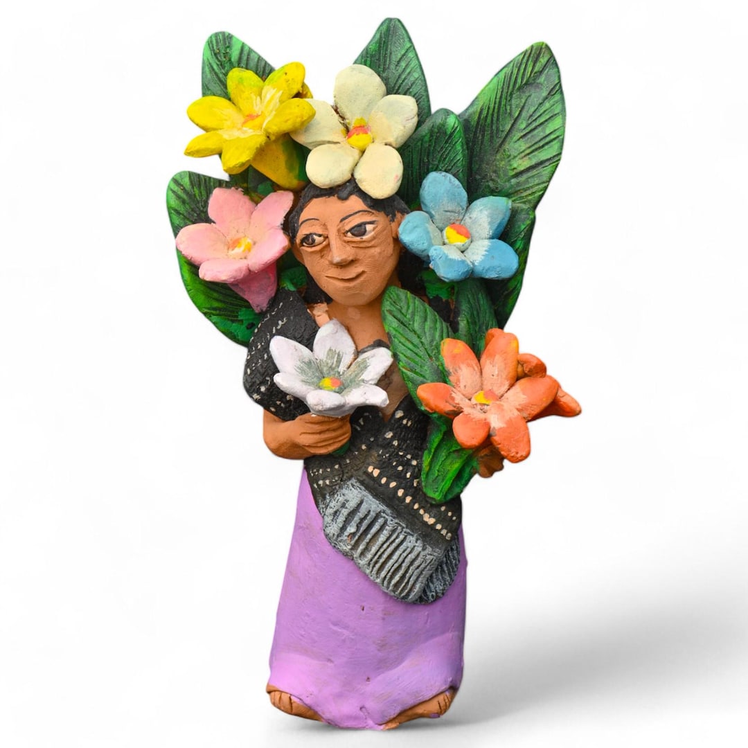 6 Elizabeth Fuentes Oaxaca Clay Flower Seller Mexican Folk Art - Etsy