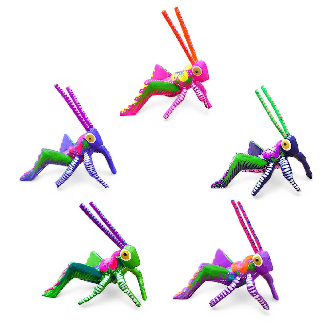 2.43" Mini Floral Cricket Handmade Oaxacan Alebrije Wood Carving - Etsy