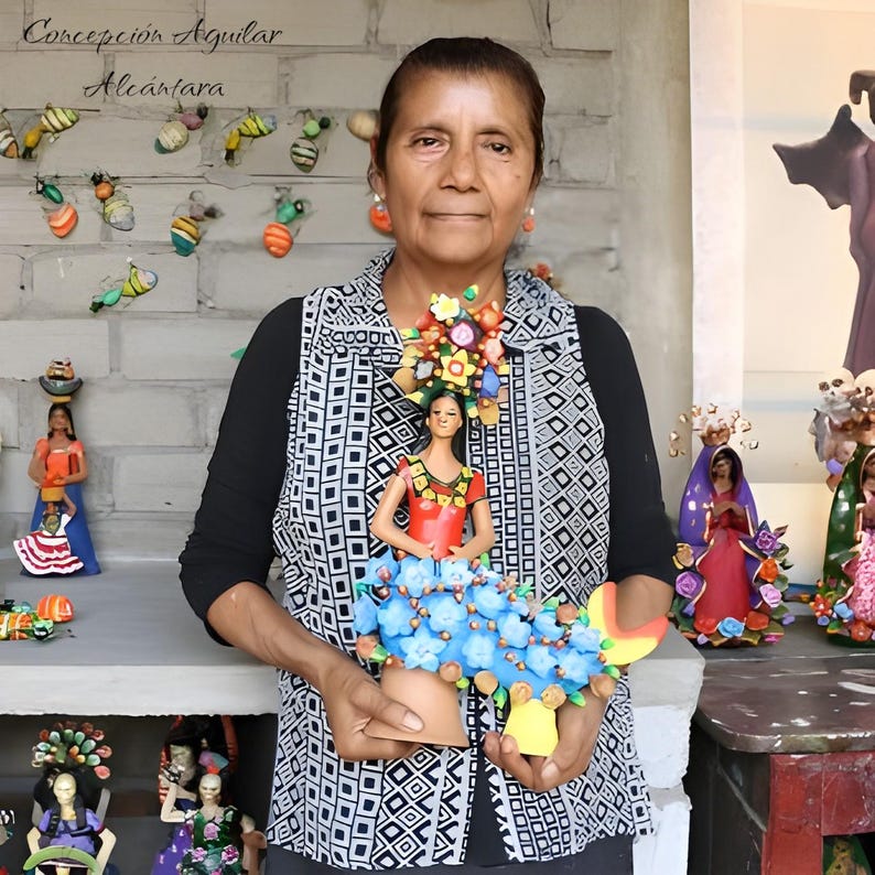 7.75"frida Kahlo Figure,clay Figure,mexican Characters,clay Doll ...