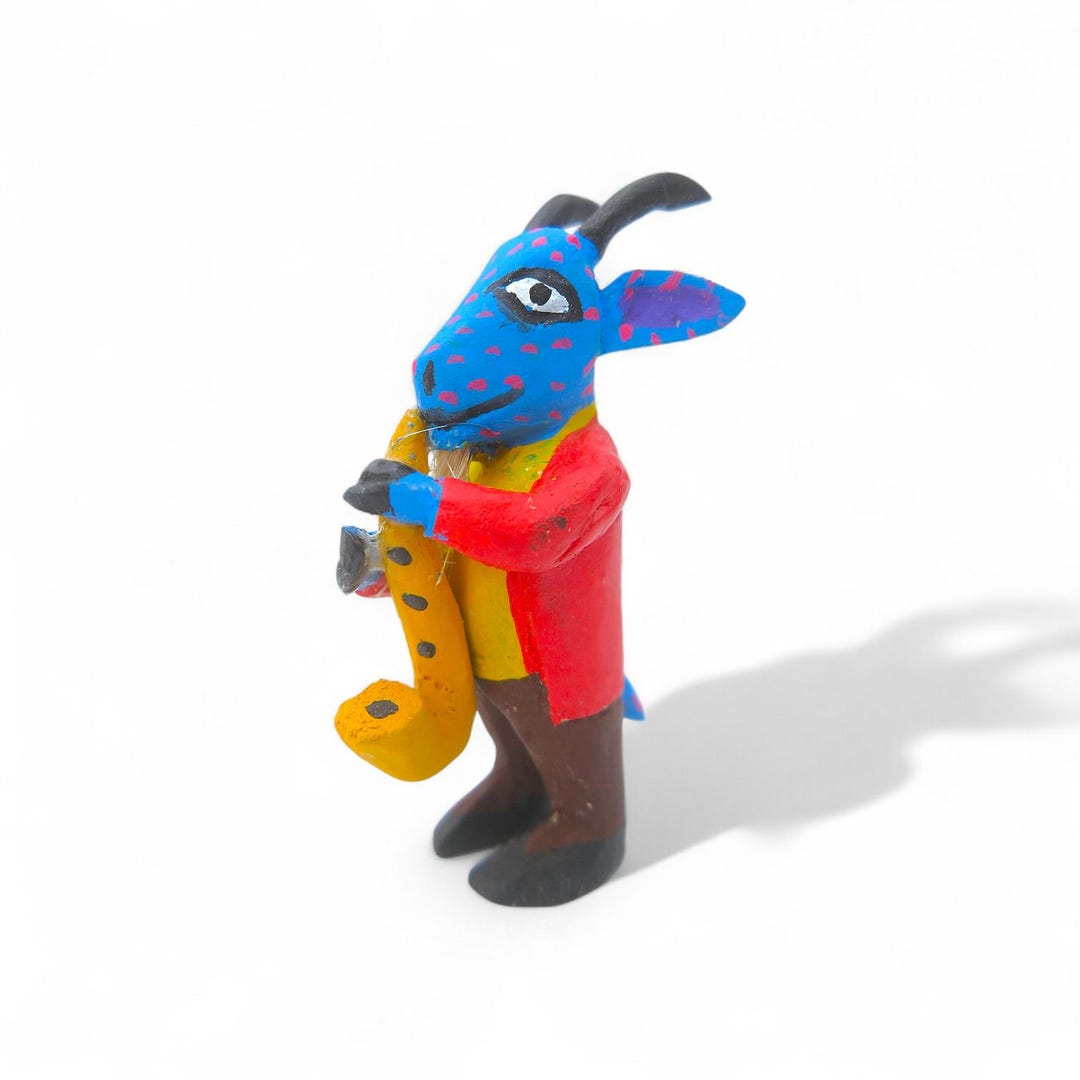 2.80" Goat With Saxophone,goat Figures,saxophone,musical Instruments ...