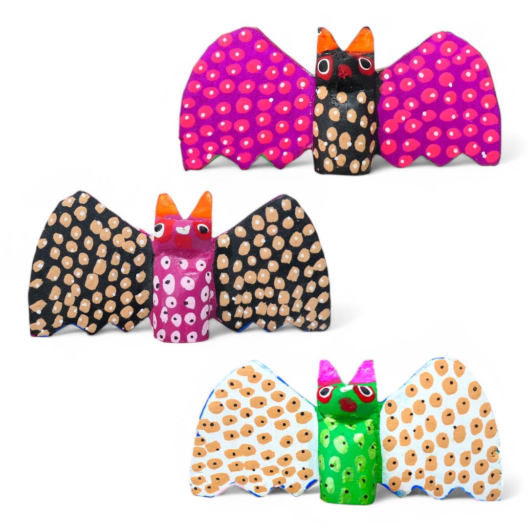 2.77" Bat Figures,alebrije Bat,colorful Bat,mini Bat,mini Figures ...