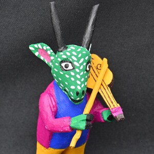 3.5" Oaxaca Wood Carving Musician Goat With Violin Mexican Folk Art - Etsy
