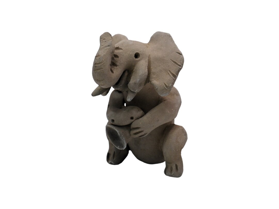 Rosario Lara Oaxaca Clay Elephant With French Horn Figurine Mexican ...