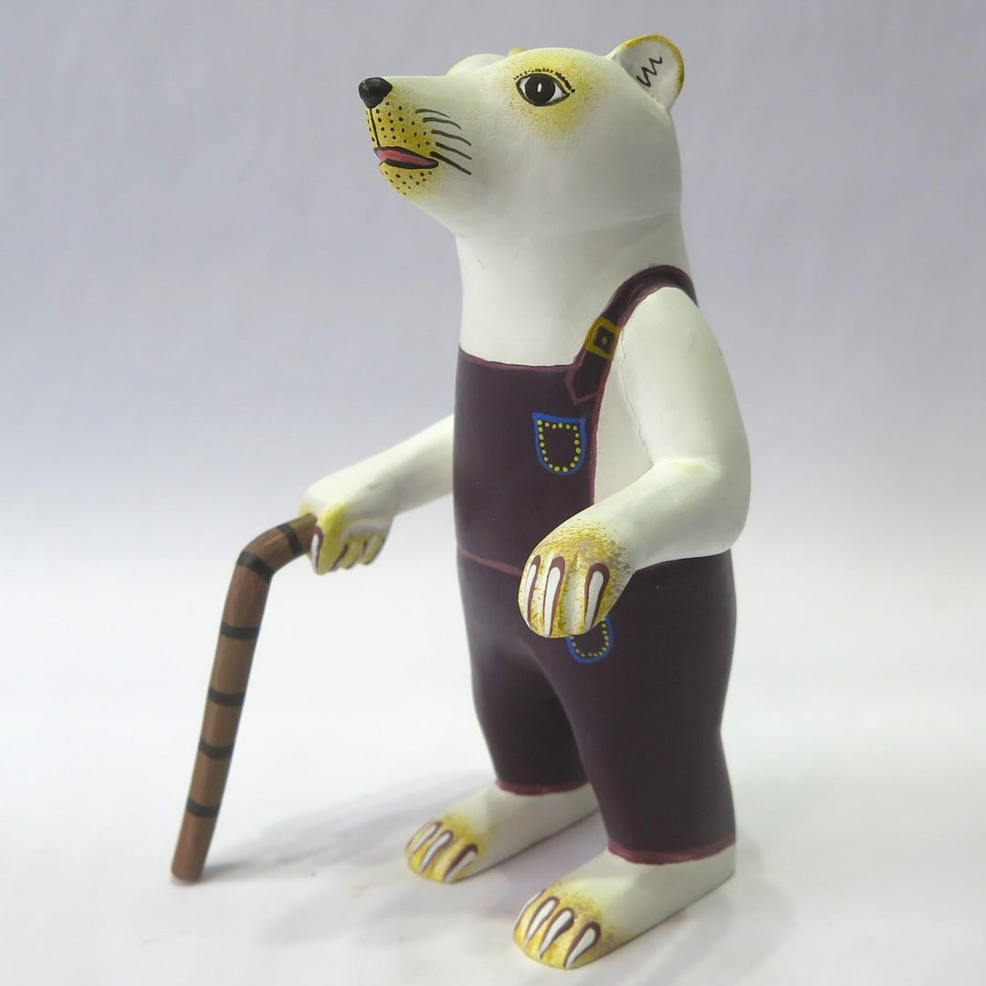 6.12" Old Bear Figures,alebrije Bear,wite Bear,small Bear,small Figures ...