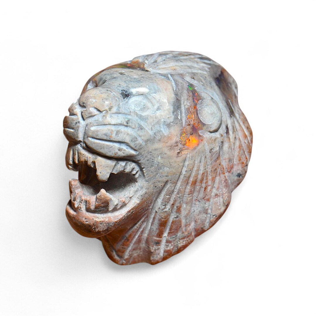 1.30 Lion Head,stone Lion Head,natural Opal,opal Lion,opal Figure ...
