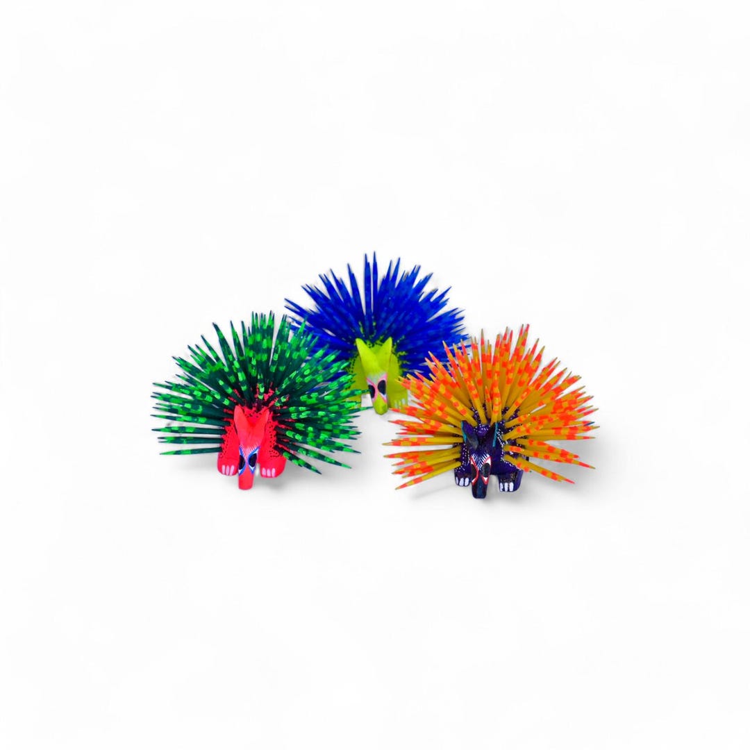 Set 3 Porcupine,porcupine Alebrijes,porcupine Group,porcupine Figures ...