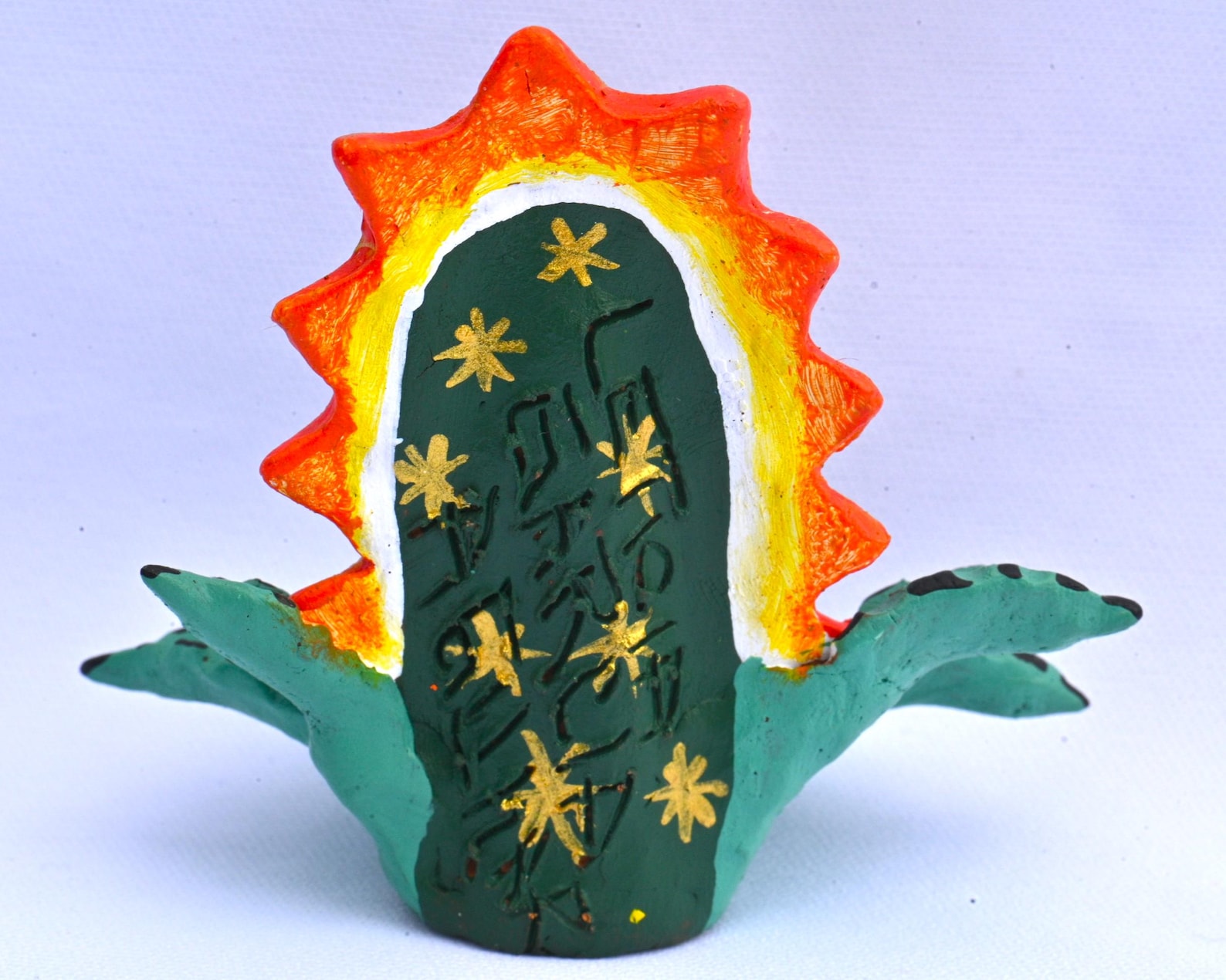 Leticia Aguilar Oaxaca Clay Mini Virgin of Guadalupe on an Agave ...