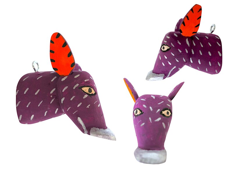 2.60" Pig Head Figures,alebrije Pig Head,colorful Pig,small Figures ...