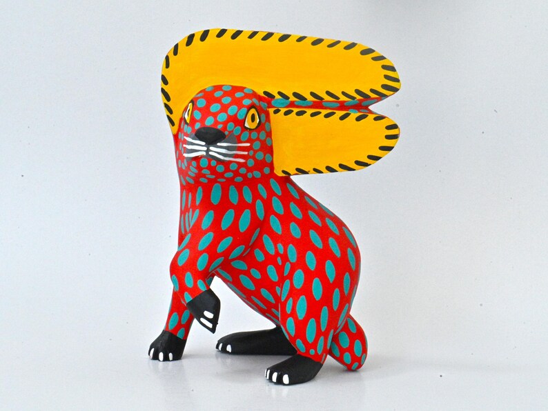 8.75" Rabbit Figures,alebrije Rabbit,red Rabbit,medium Rabbit,medium ...