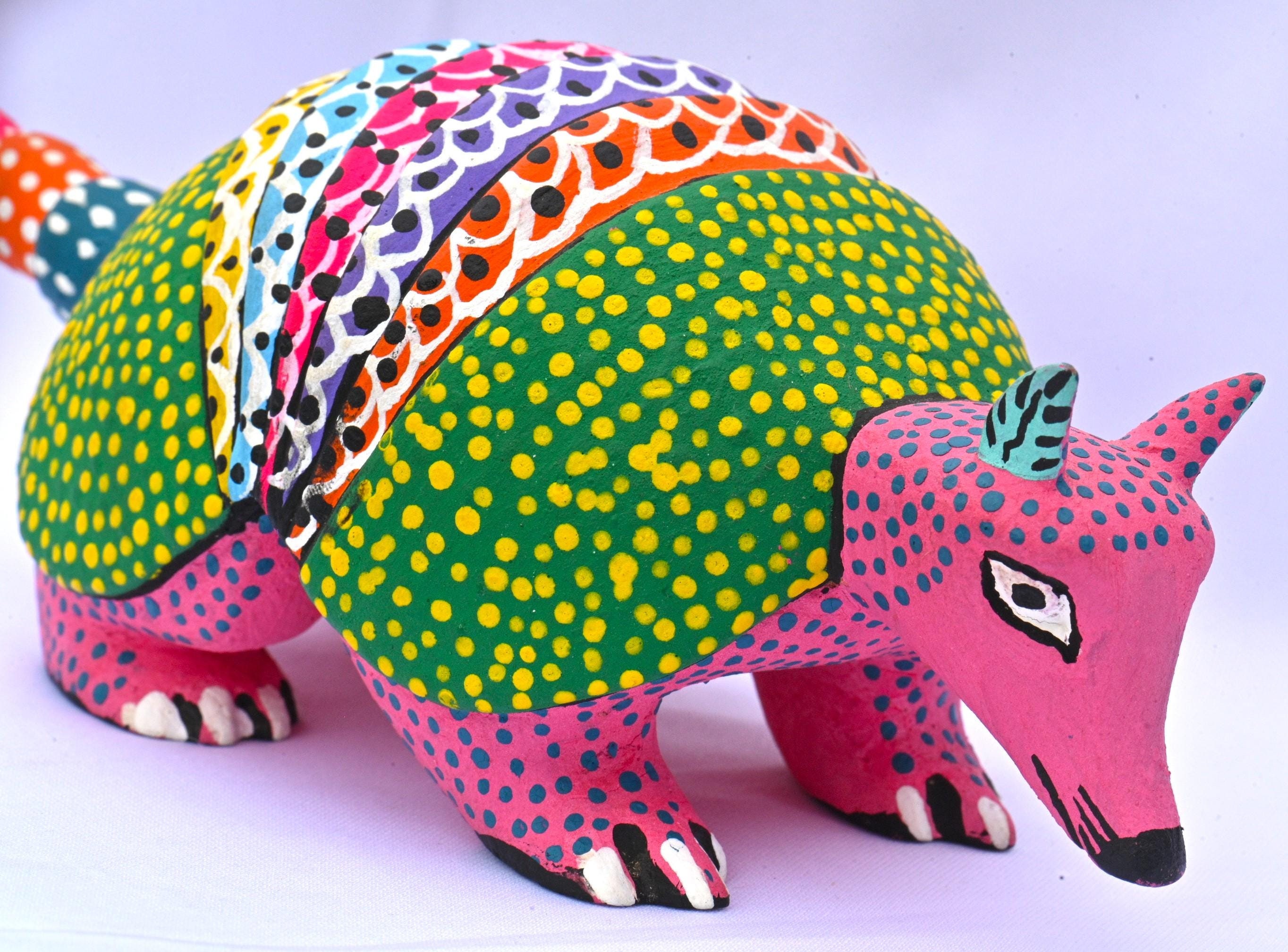 8.50" Armadillo Figures, Alebrije Armadillo, Wooden Alebrije, Wood ...