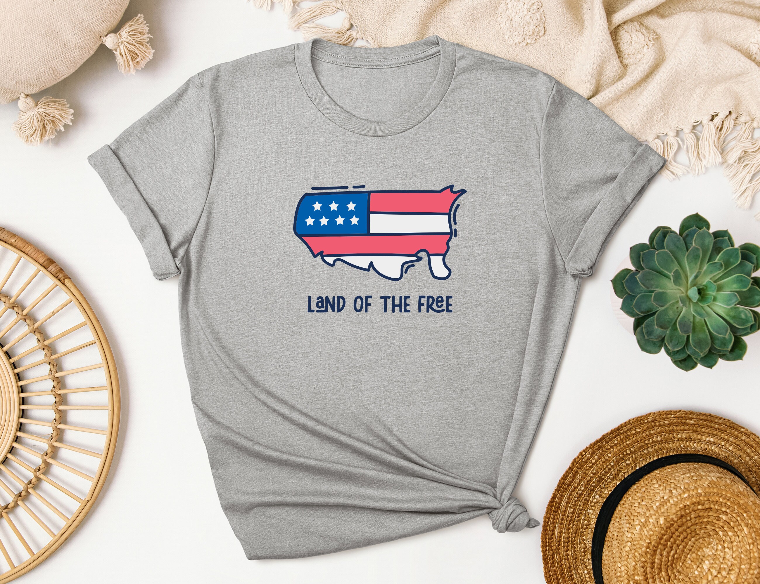 Land of Free Usa Map Shirt, 4th of July Independence Day Gift, USA ...