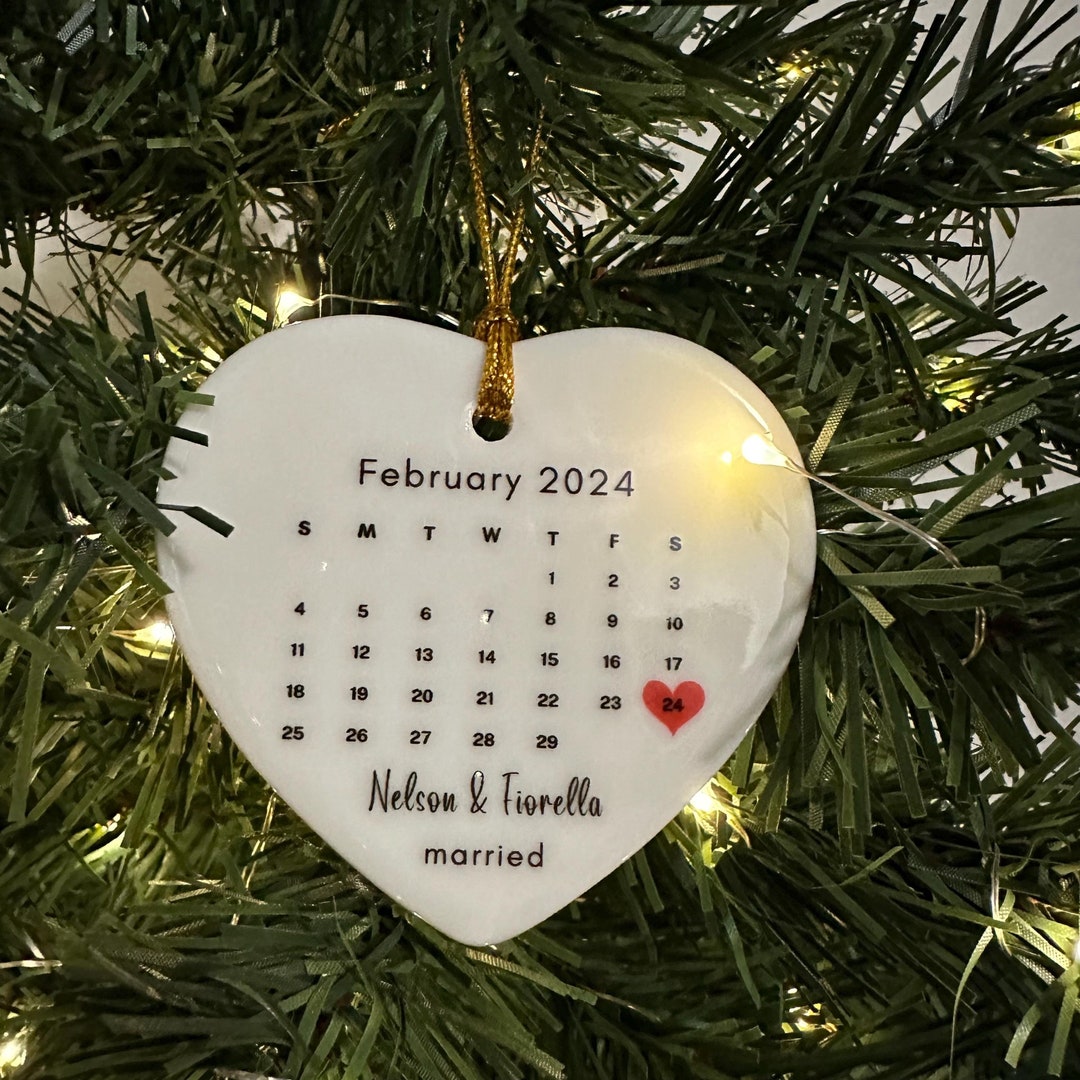 First Christmas Married Ornament Mr Mrs Ornament Personalized Wedding ...