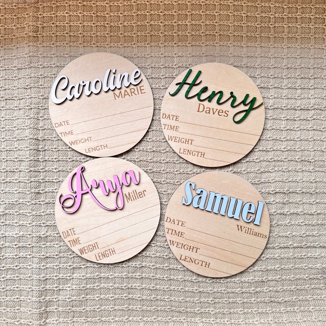 Custom Baby Arrival Announcement Sign, Baby Name With Birth Stats, Baby ...