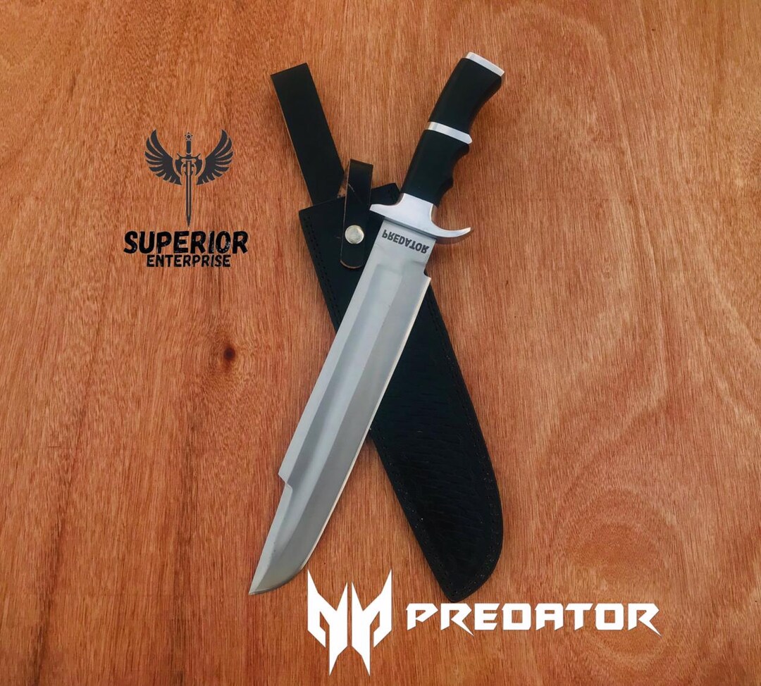 Predator Bowie Knife: Handmade D2 Steel Predator Replica Machete, Rambo ...