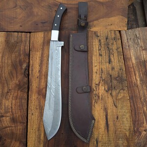 Damascus Machete: Premium Custom Handmade Damascus Steel Blade Gift for ...