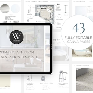 Interior Design Primary Bathroom Presentation Template - Etsy