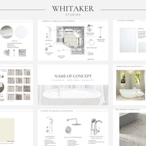 Interior Design Primary Bathroom Presentation Template - Etsy