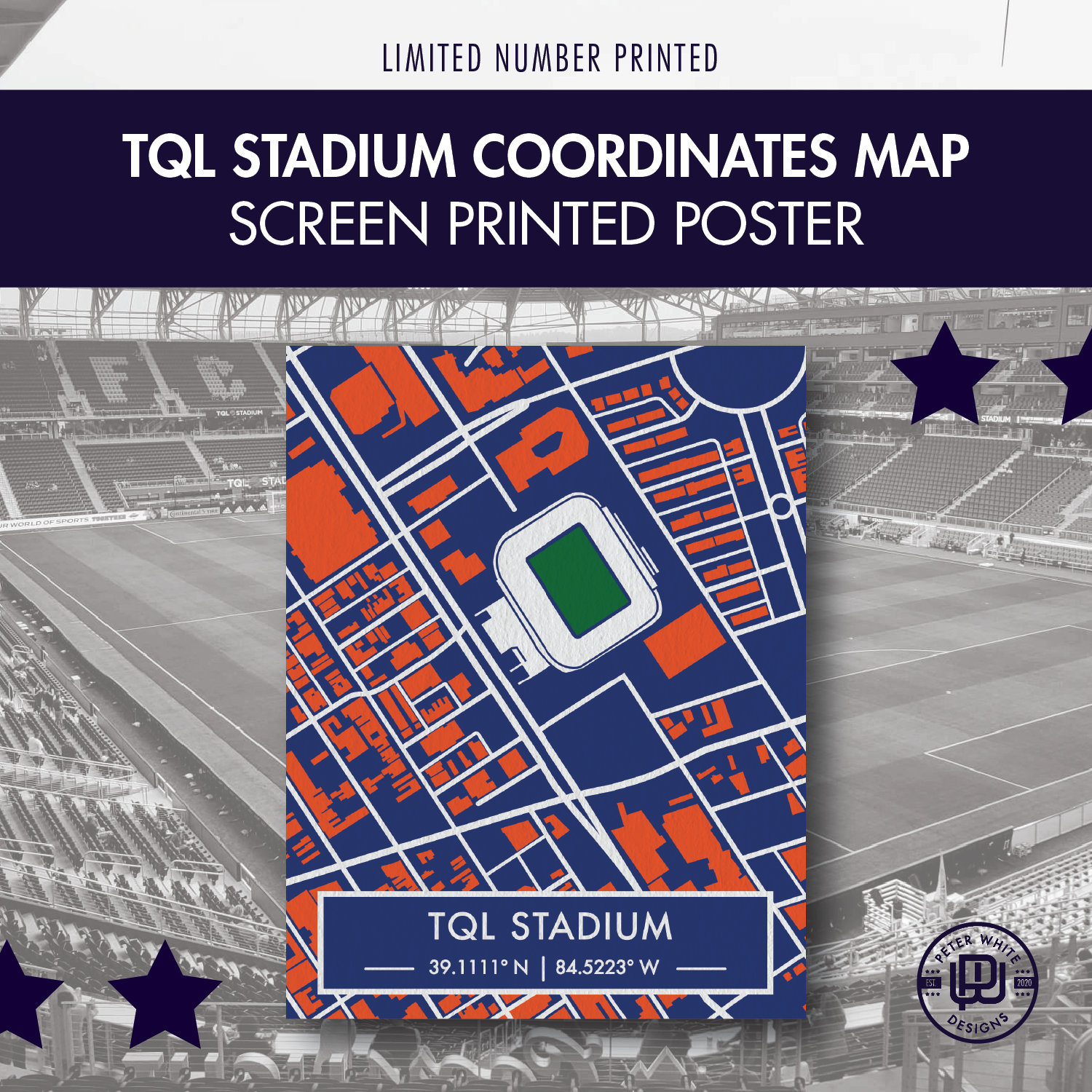 TQL Stadium Coordinates Map - Screen Printed Poster - Home of FC ...