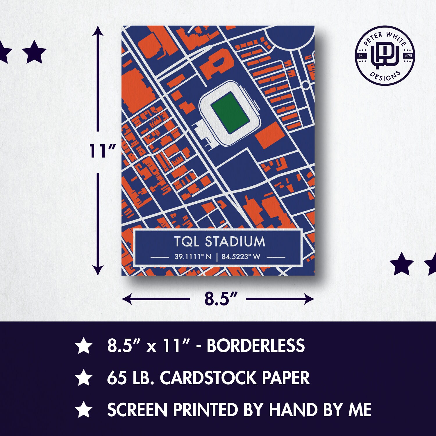 TQL Stadium Coordinates Map - Screen Printed Poster - Home of FC ...
