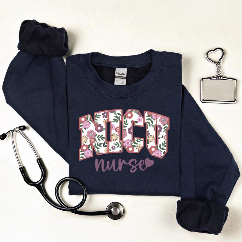 Nicu Nurse Sweatshirt Heart Design Floral Nicu Valentine Gift Medical ...