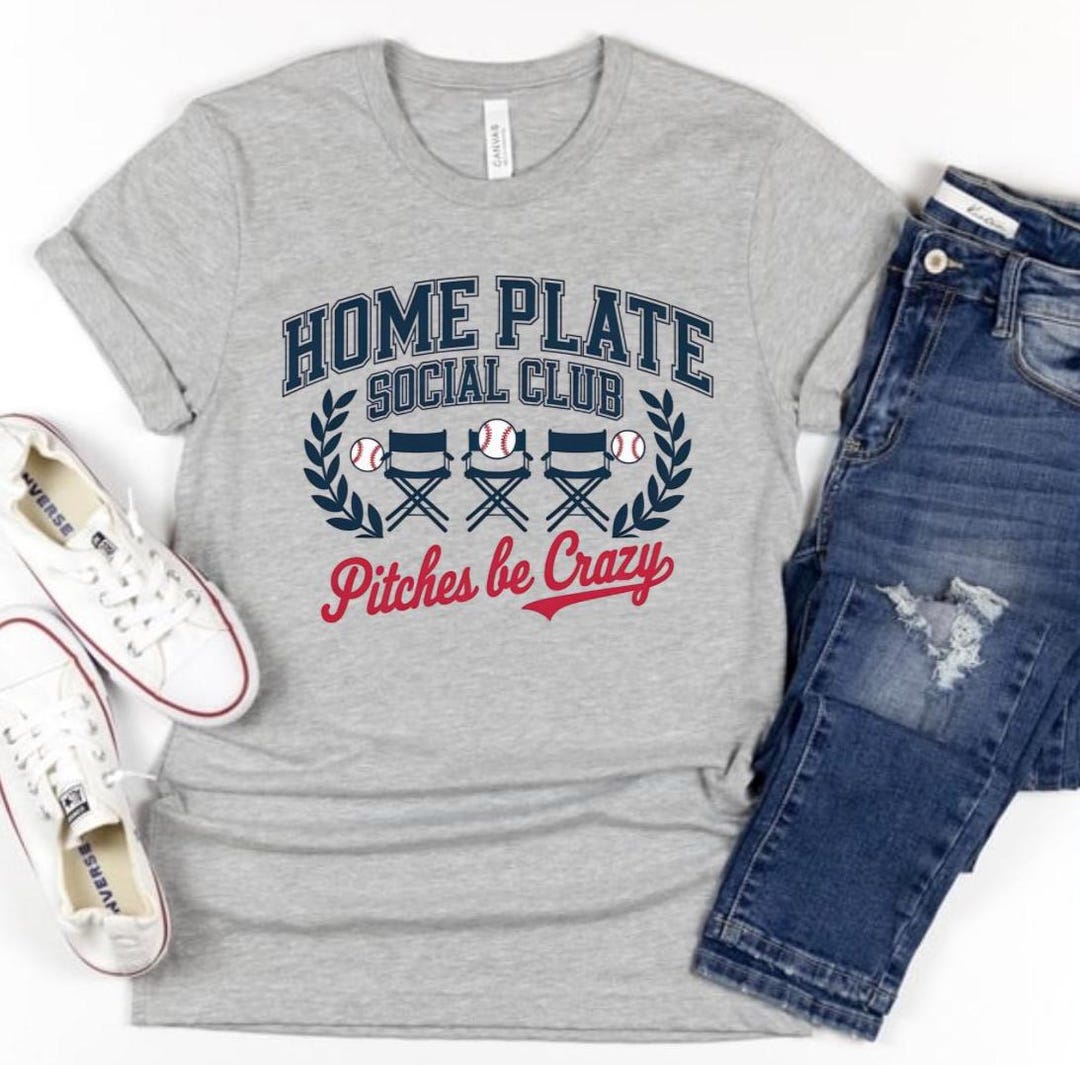 Baseball Home Plate Social Club Tshirt, Baseball Tshirt, Baseball Mom ...