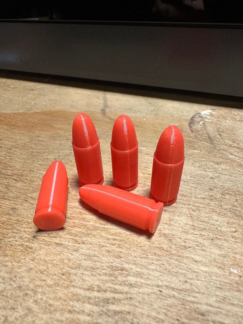 3D Printed 9mm Dummy Rounds. 100% Solid. Made in USA. 5/10/50/100 Pack ...
