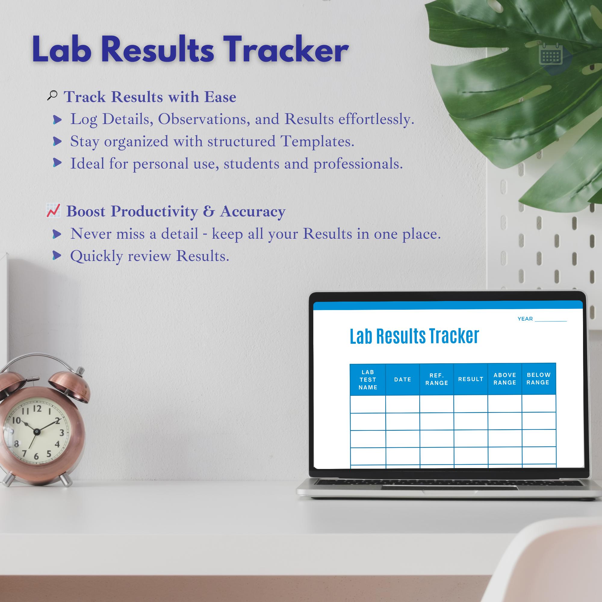 Lab Tracker | Test Results | Minimalist Medical Tracker | Test Record ...