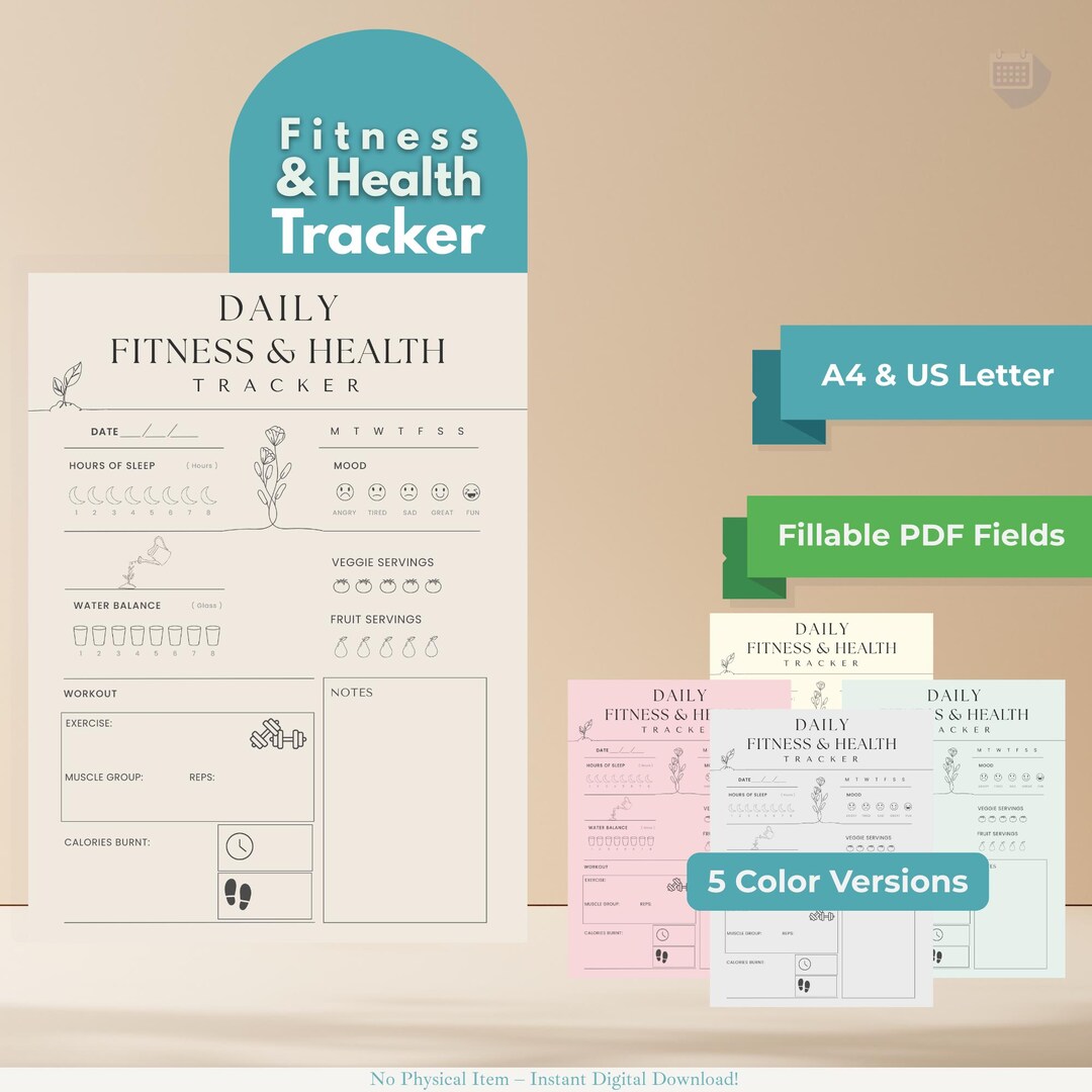 Daily Fitness & Health Tracker, Exercise Logging, Mood Logging, Step ...