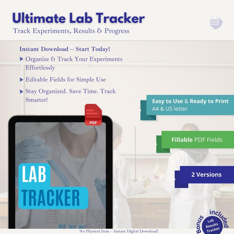 Lab Tracker | Lab Results Tracker | Digital & Printable | Editable PDF ...