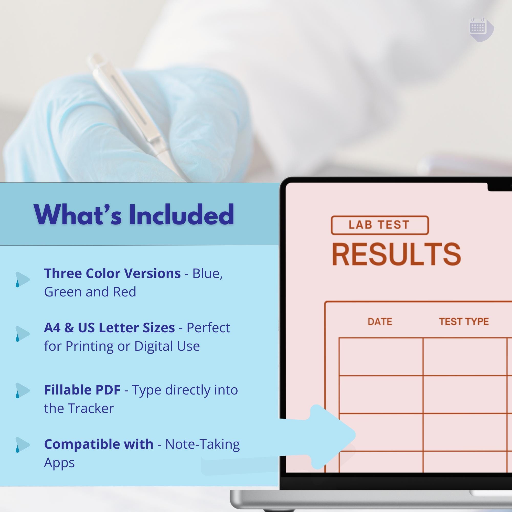 Lab Tracker | Test Results | Editable PDF | Medical Tracker | Digital ...
