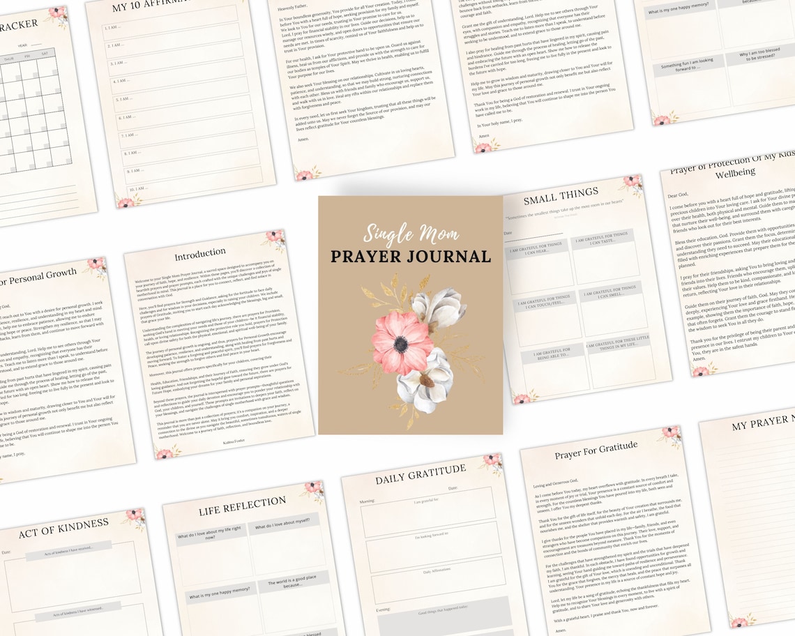 Single Mom Prayer Planner for Women Devotional Journal Printable Daily ...