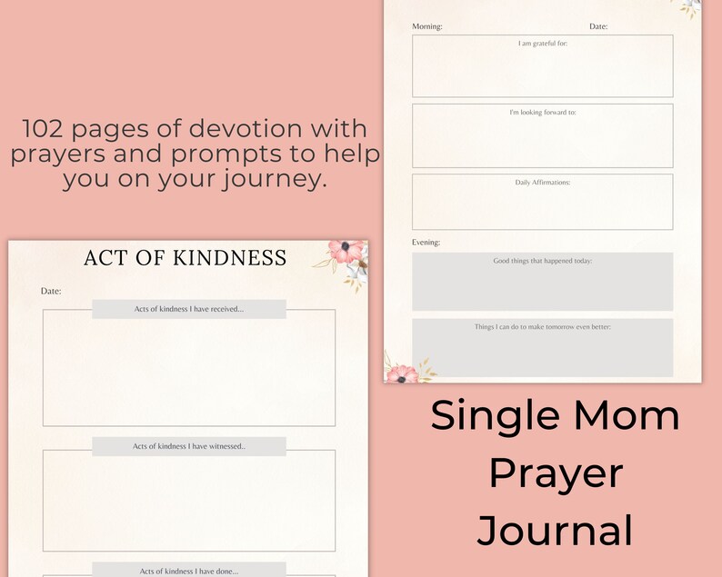 Single Mom Prayer Planner for Women Devotional Journal Printable Daily ...