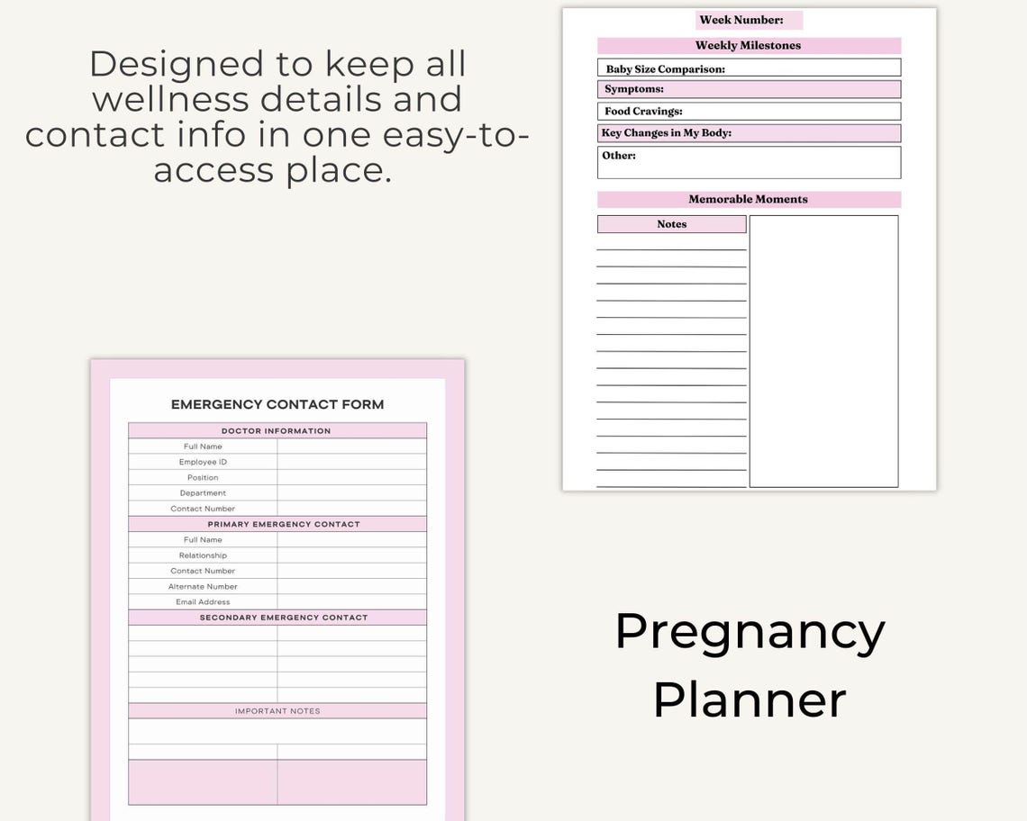 Pregnancy Journal Printable Maternity Leave Organizer for New Mom ...