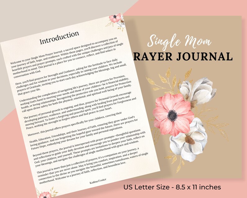 Single Mom Prayer Planner for Women Devotional Journal Printable Daily ...