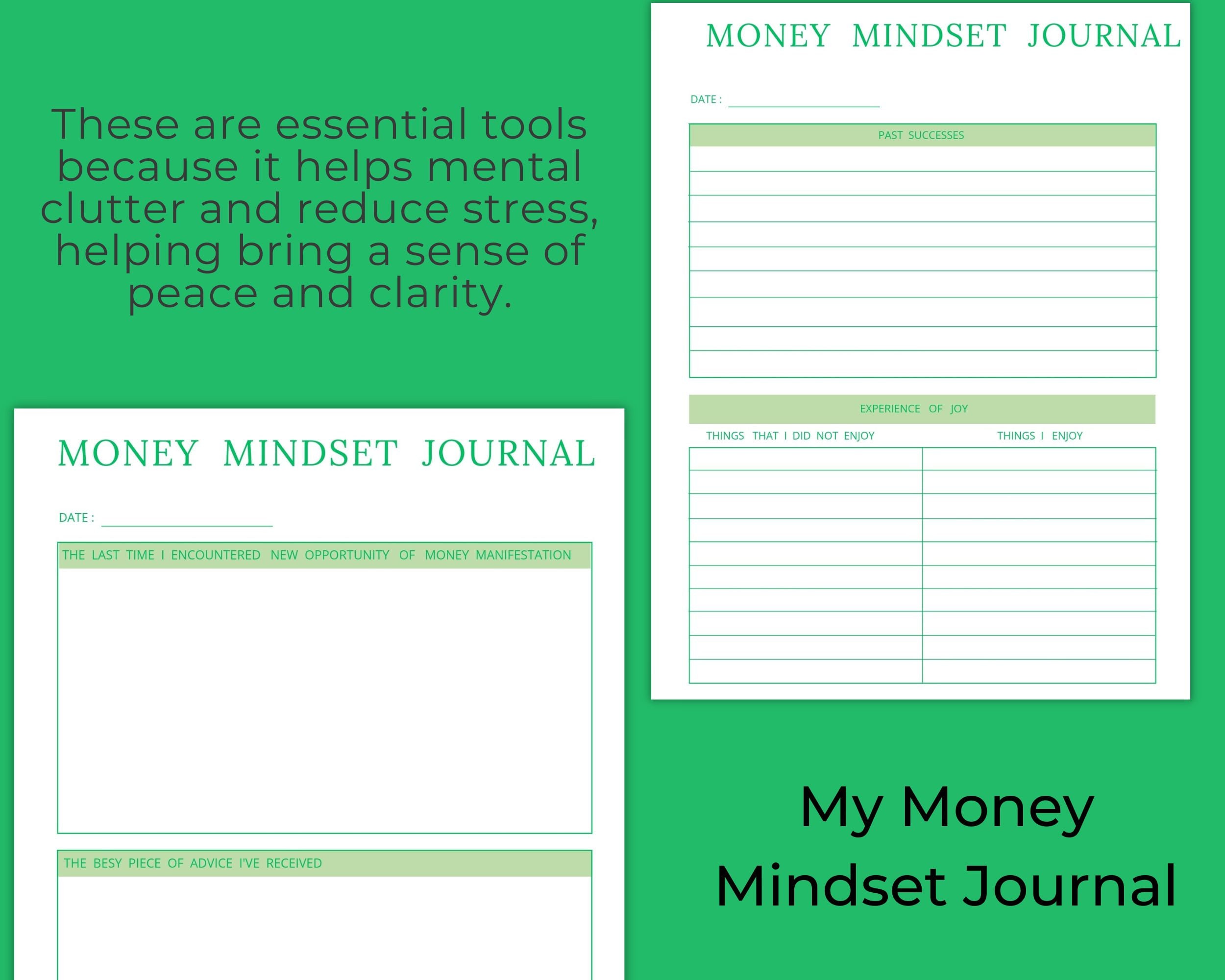 Money Growth Mindset Journal Personal Finance Budget Planning Self Help ...