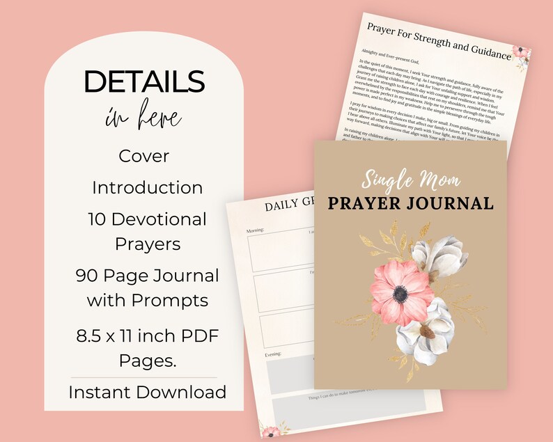 Single Mom Prayer Planner for Women Devotional Journal Printable Daily ...