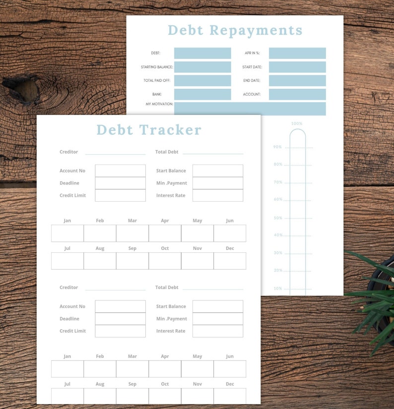 Digital Debt Payoff Tracker Printable Monthly Budget Expense Worksheet ...