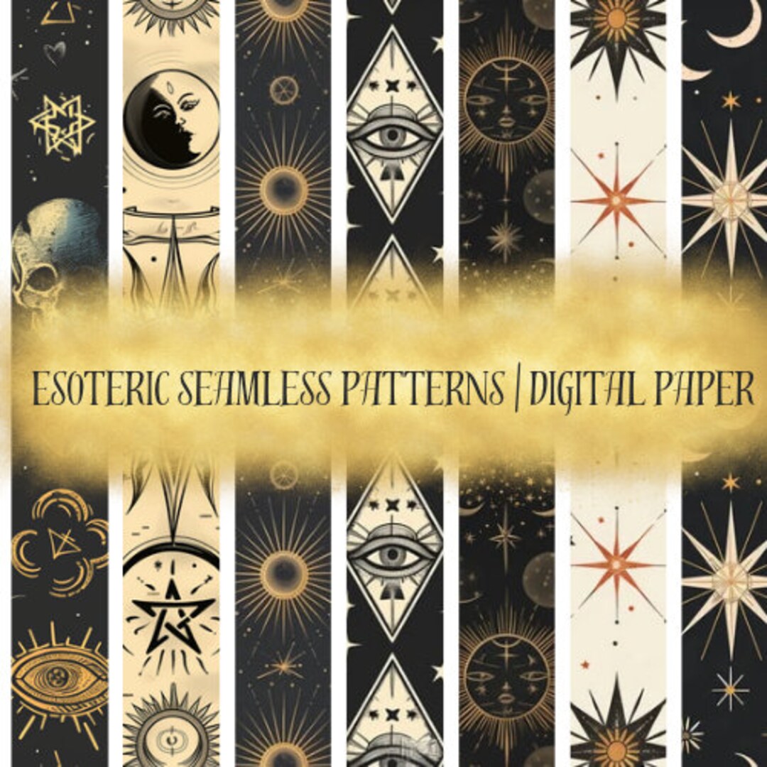 Esoteric Themed Seamless Tiled Patterns Digital Paper - Etsy