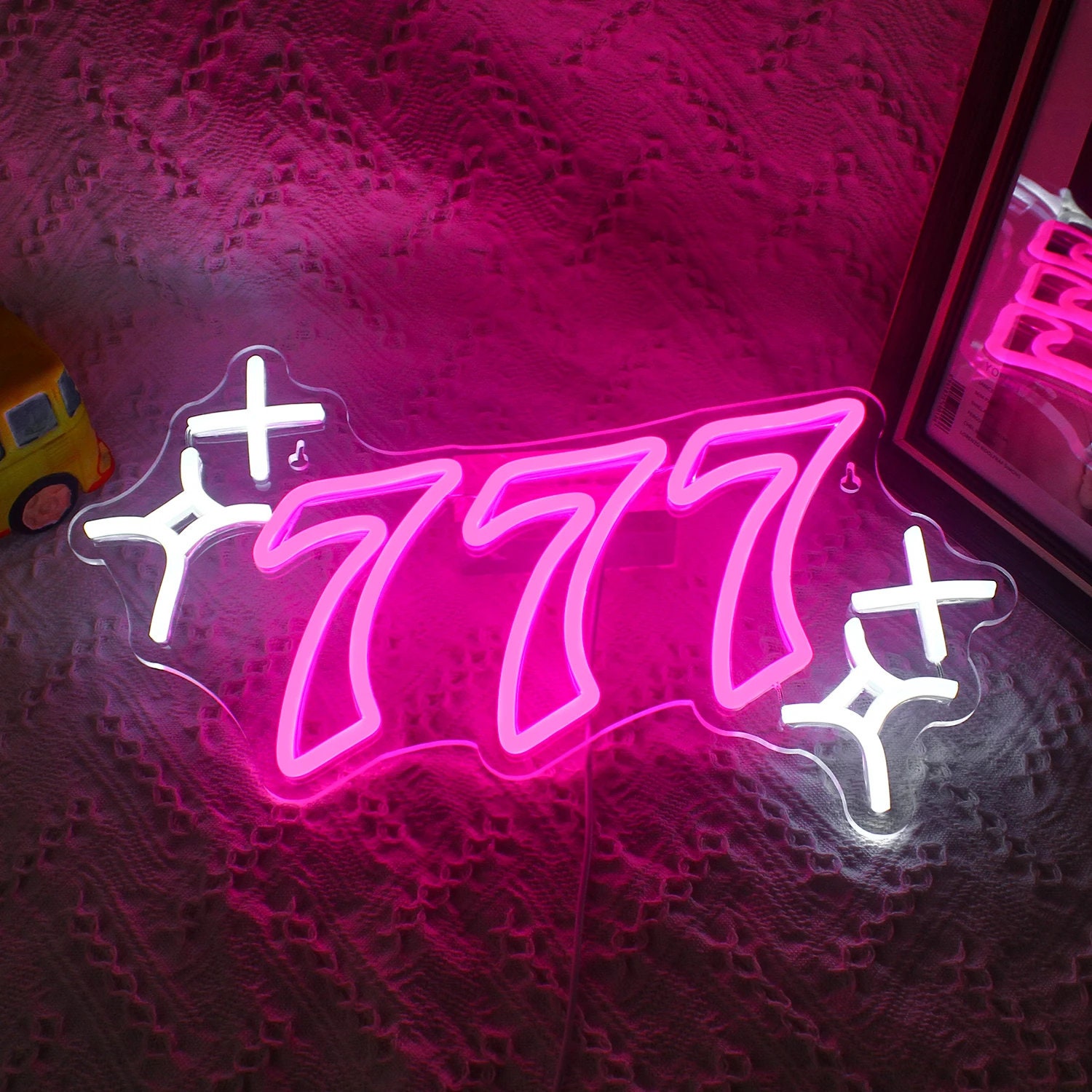 Luck 777 Neon LED Sign Angel Number USB Powered Neon Sign Lucky Number ...