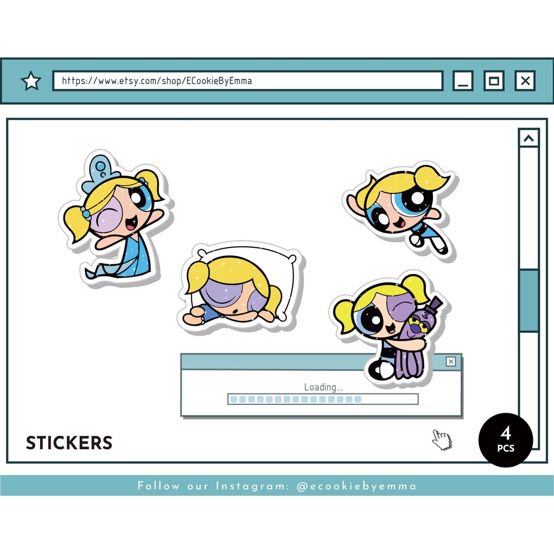 Powerpuff Girl Stickers Cartoon Network Animation Anime Series Vinyl ...