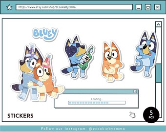 Bluey Stickers Animation Anime Series Vinyl Decal Sticker Craft Supply ...