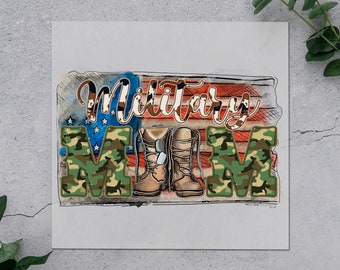 Army Mom Heat Transfer Design, American Flag Ready to Press, DTF ...