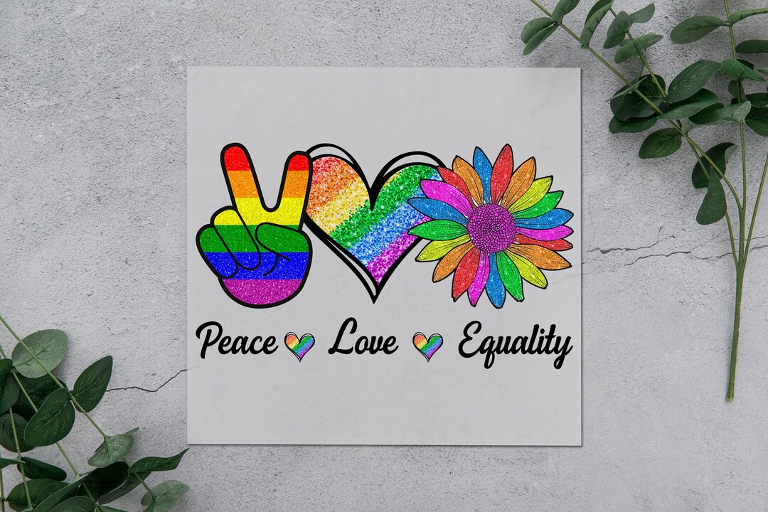 Peace Love Equality DTF Transfer, Rainbow Victory-peace Symbol DYI Iron ...
