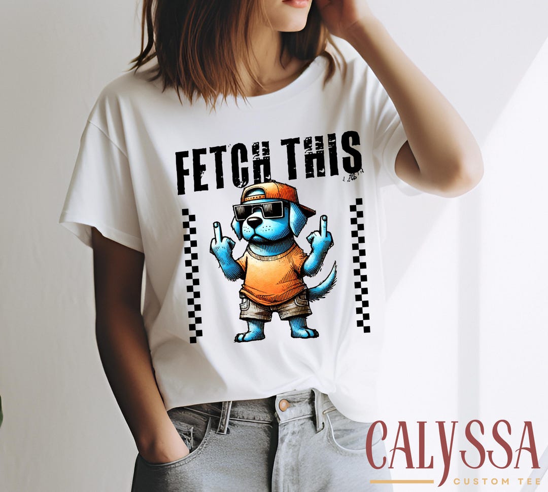 Funny Rude Dog Shirt, Blue Cartoon Dog Middle Finger Sweatshirt ...