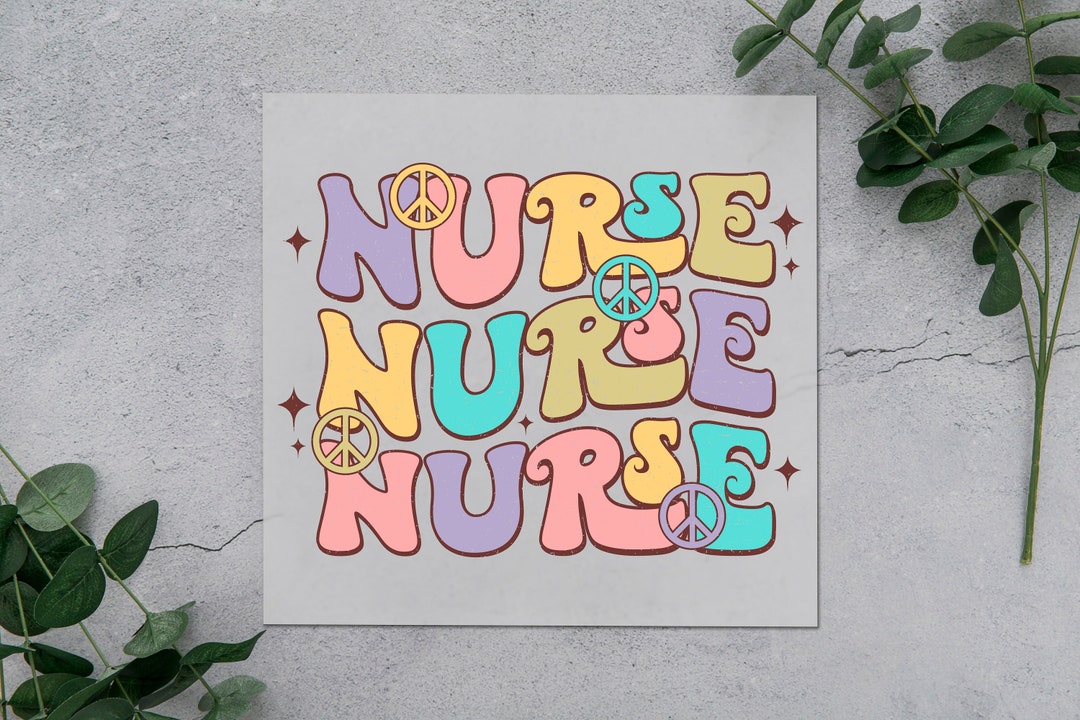 Nurse DTF Transfer, Pastel Colored NURSE Overlay Iron On, Peace-star ...
