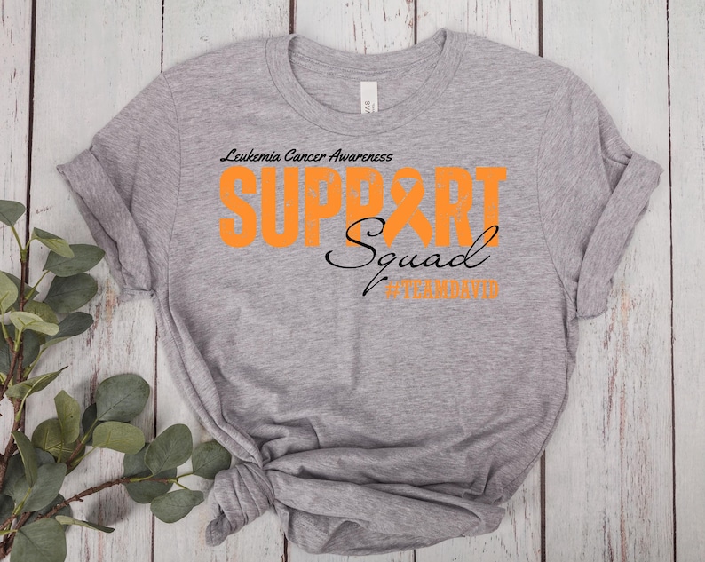 Leukemia Support Squad Custom Name Shirt, Leukemia Cancer Awareness T ...