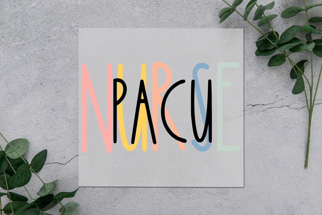 Pacu Nurse DTF Transfer, Pastel Colors Nurse Iron On, Playful Lettering ...
