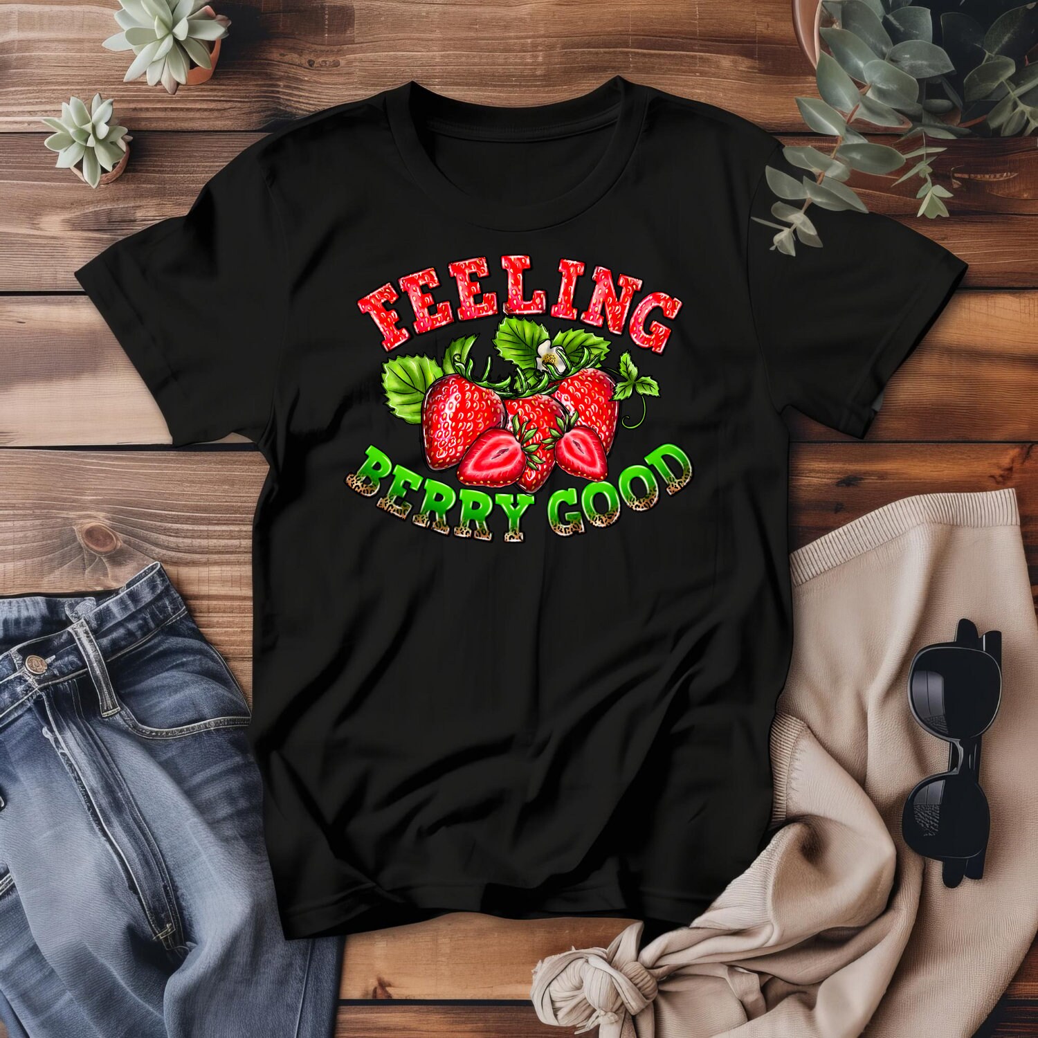 Feeling Berry Good DTF Transfer Sheet, Vibrant Strawberry Iron On, Bold ...